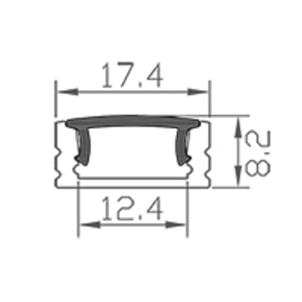 A1707 - Shallow Surface Mount Aluminum LED Profile - 17 x 8mm – DeLight LED